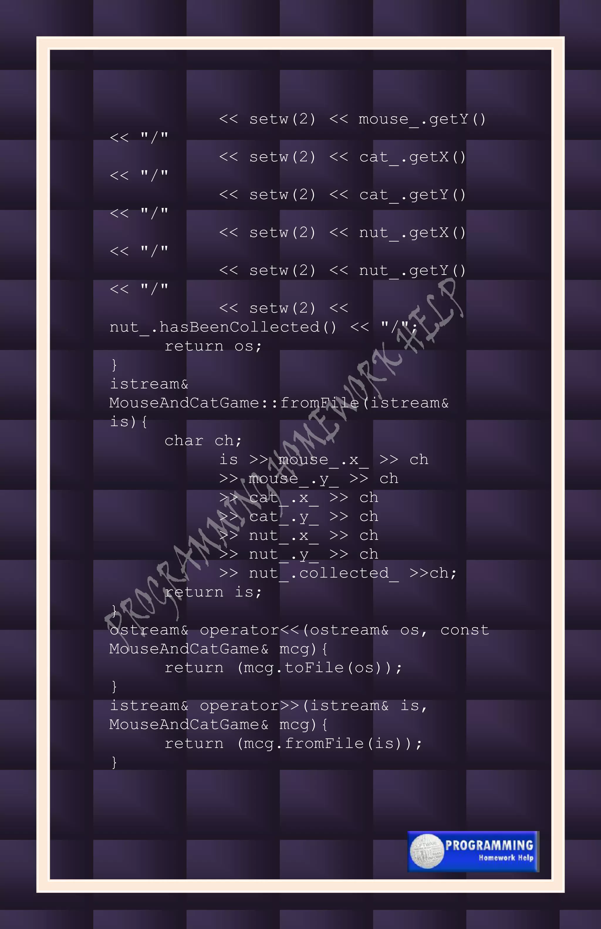 Mouse and Cat Game In C++ | PDF | Programming Languages | Computing