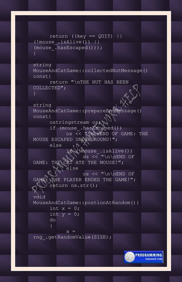Mouse and Cat Game In C++ | PDF