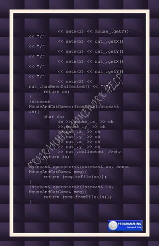 Mouse and Cat Game In C++ | PDF | Programming Languages | Computing
