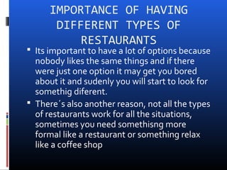 Pro 1°partial Types of Restaurant | PPT