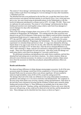Development of test methods and screening for resistance to thrips in ...