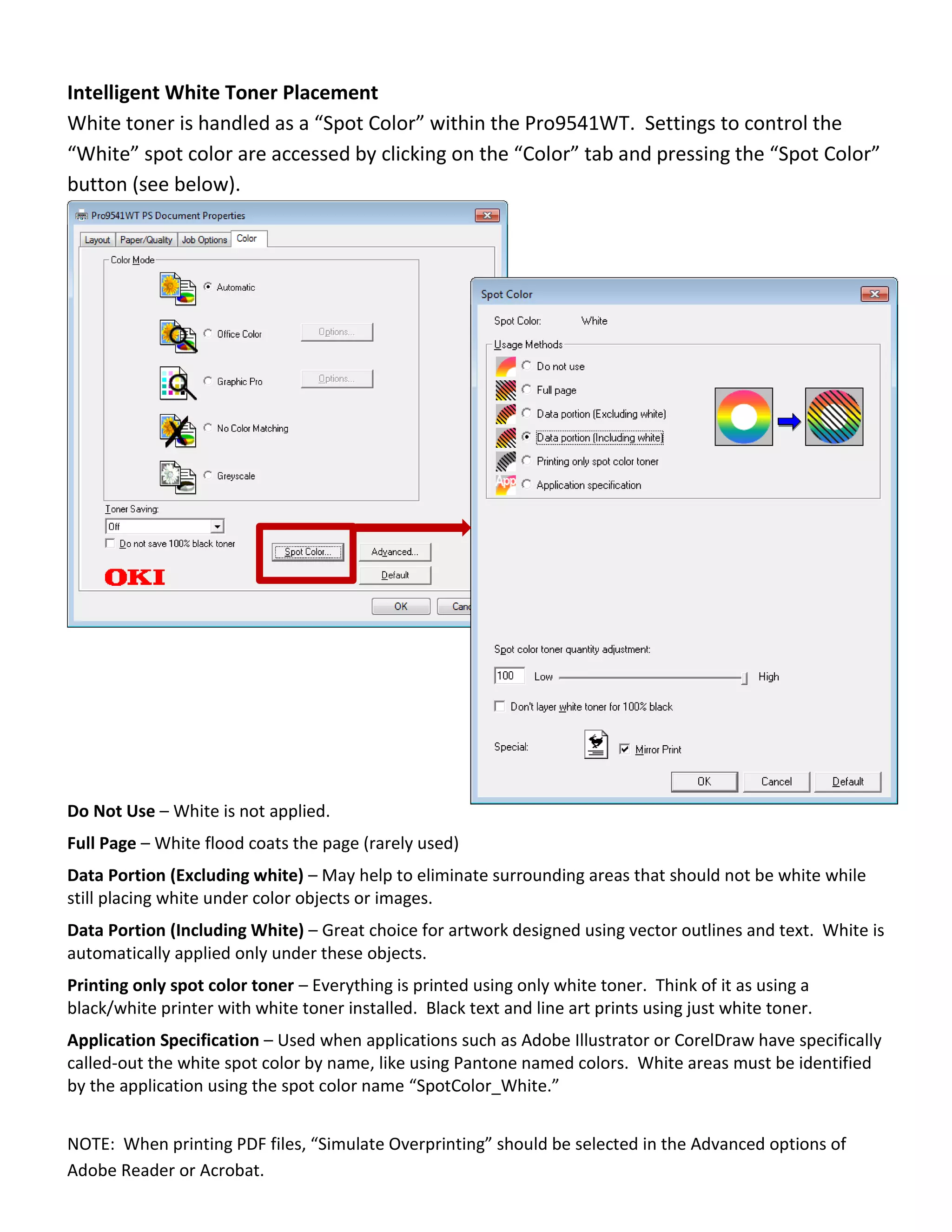 OKI Pro9541WT Transfer Printer | PDF