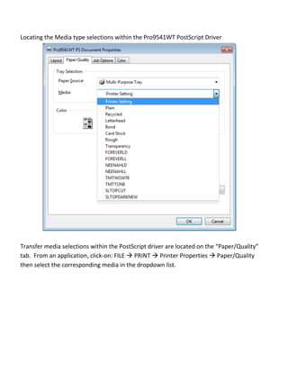 OKI Pro9541WT Transfer Printer | PDF