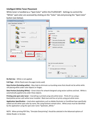 OKI Pro9541WT Transfer Printer | PDF