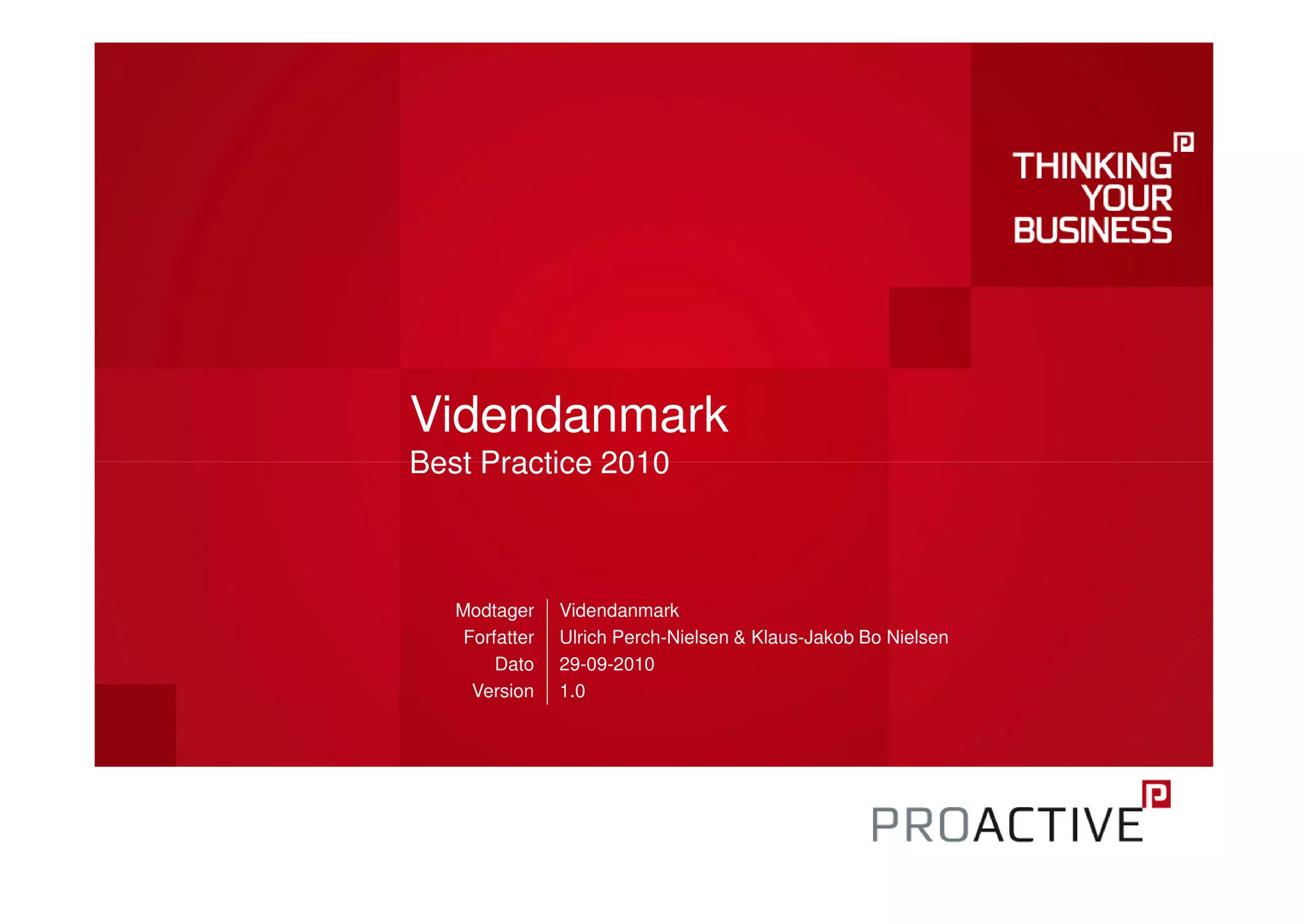 Proactive og Berlingske Media: Intranet Best Practice 2010 | PPT