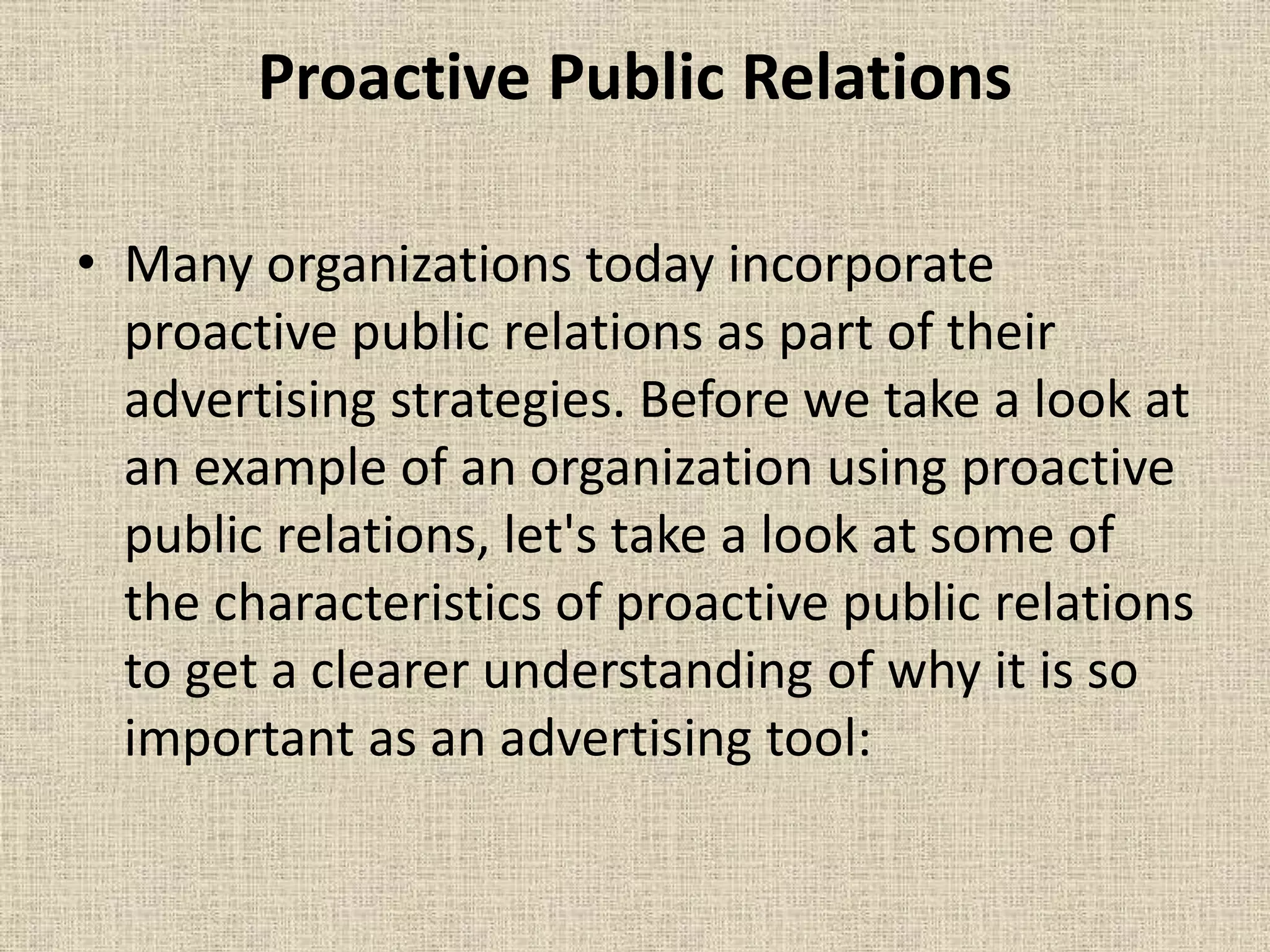 Proactive and Reactive Public Relations | PPTX