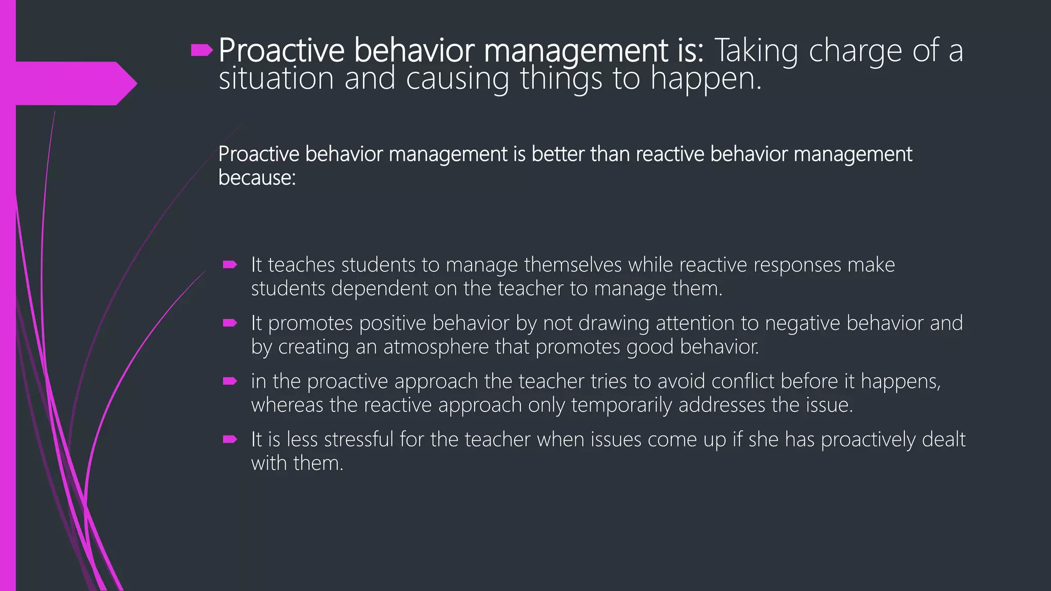 Proactive behavior management | PPTX