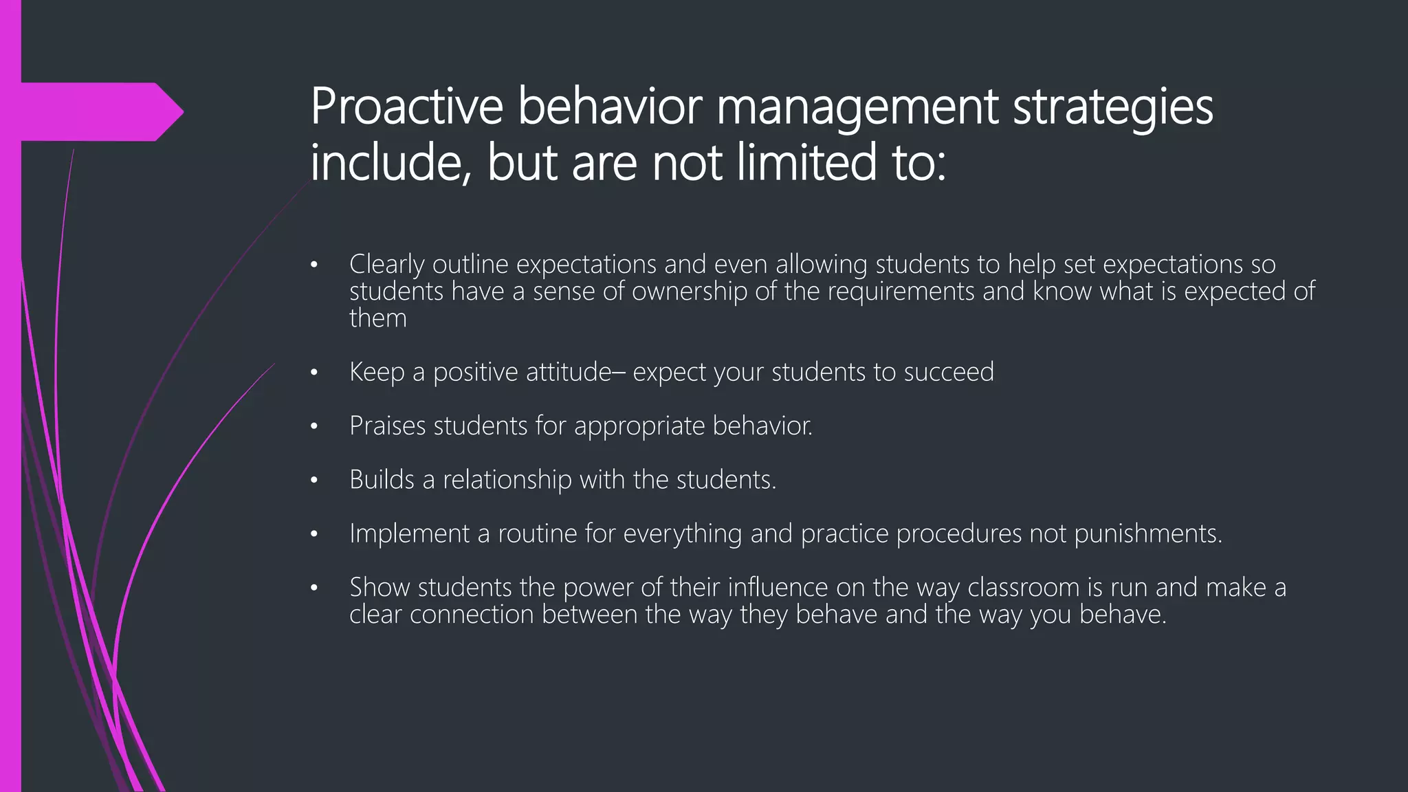 Proactive behavior management | PPTX
