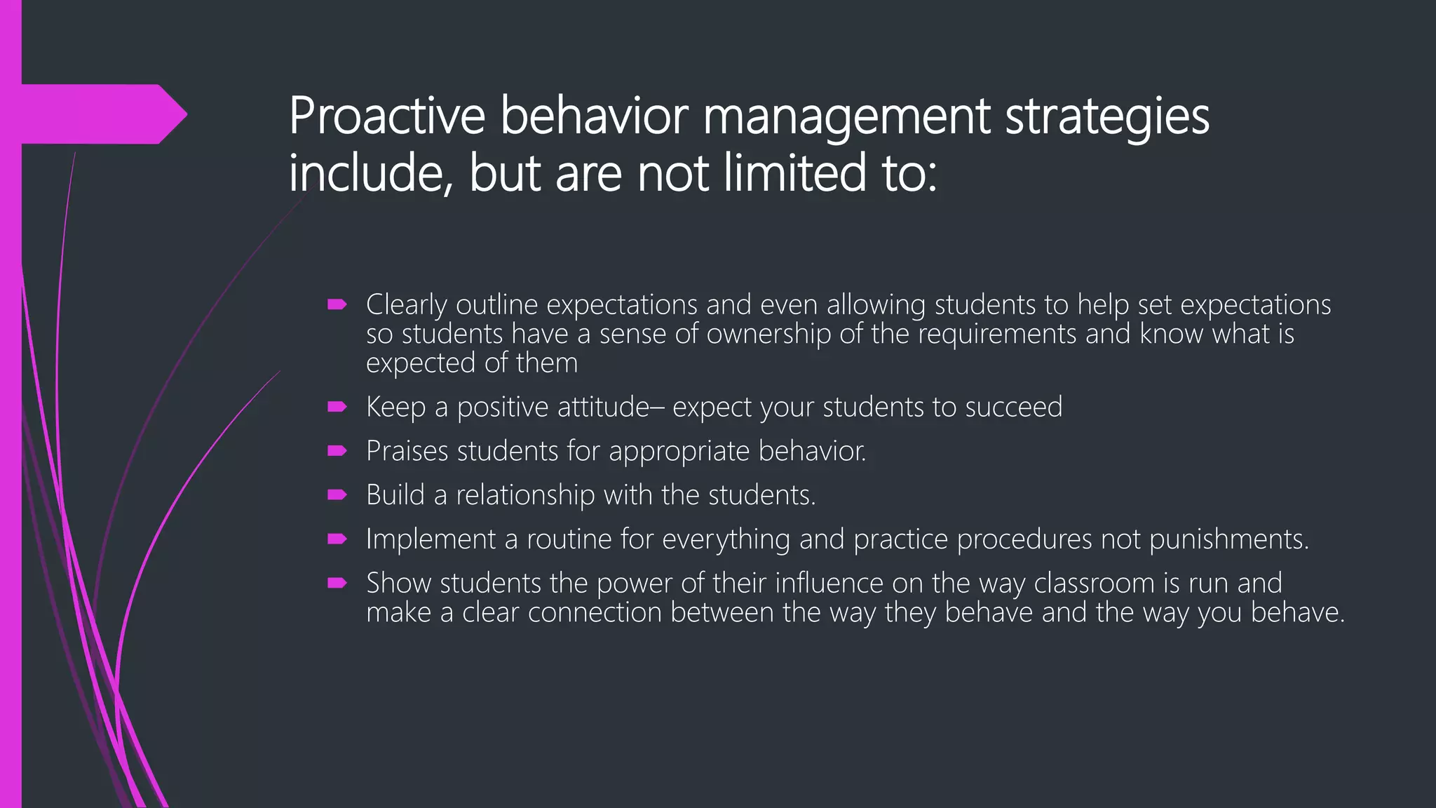 Proactive behavior management | PPTX