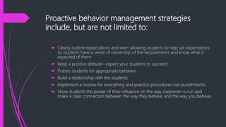 Proactive behavior management | PPTX
