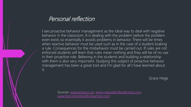 Proactive behavior management | PPTX | Education