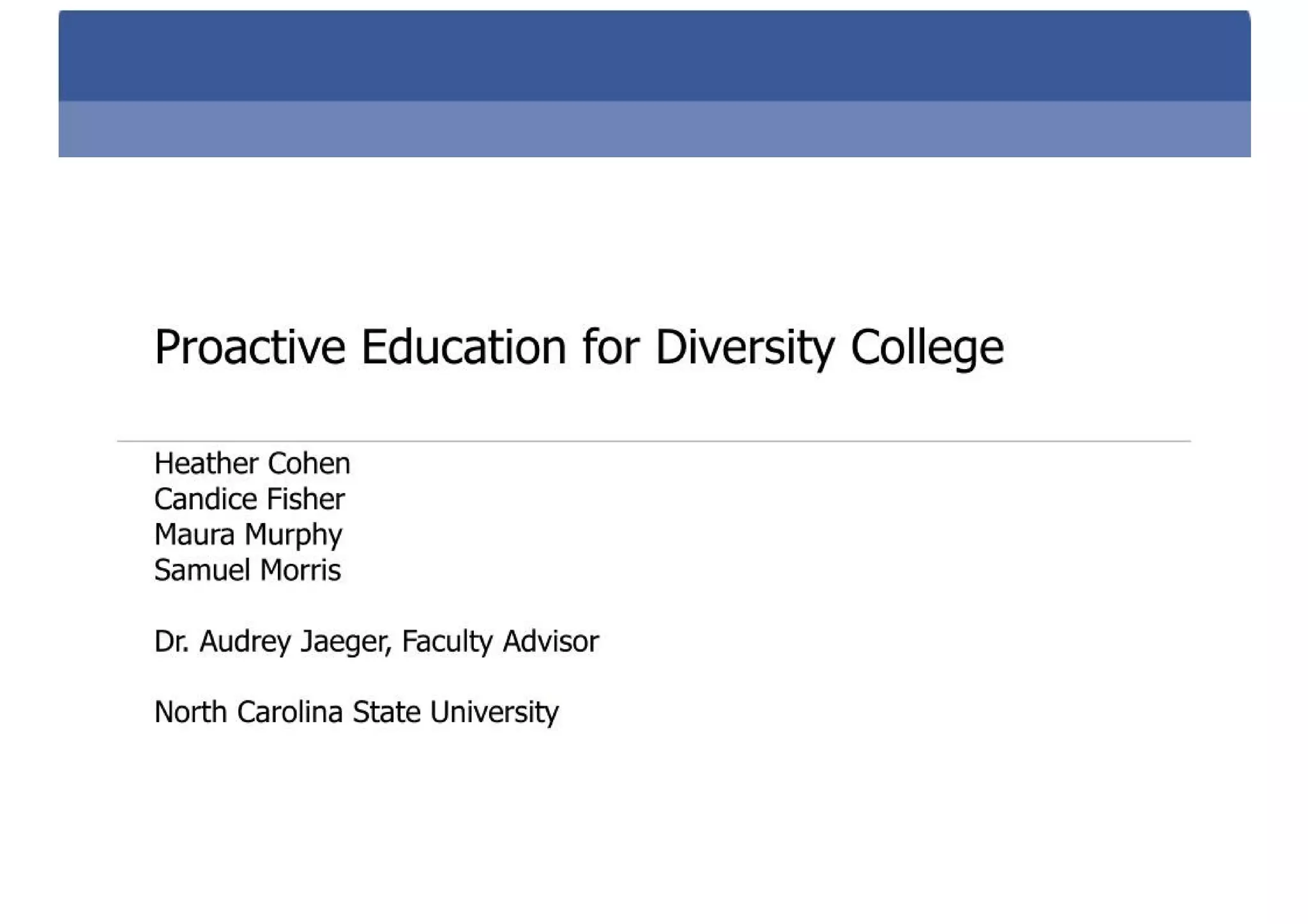 Proactive Education For Diversity College | PDF
