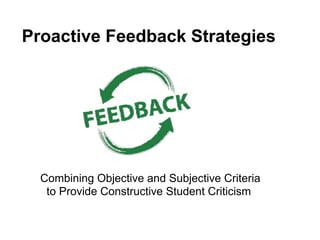 Proactive Feedback Strategies in Online (and Offline) Teaching | PPT