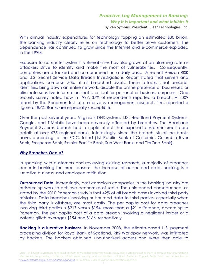 Proactive Log Management in Banking - Why is it important and what in…