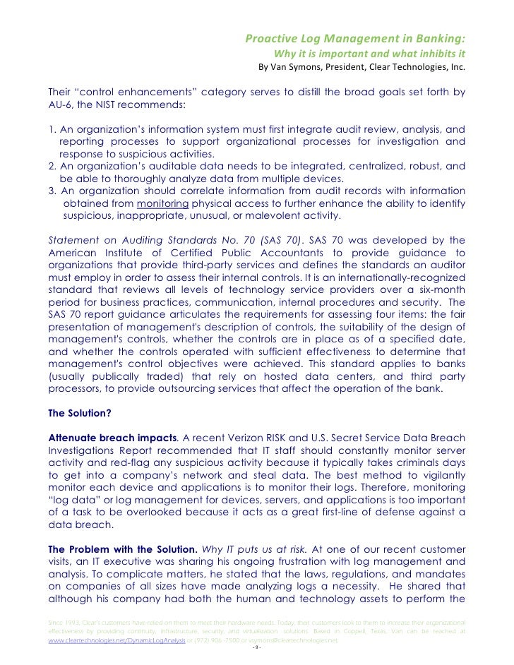 Proactive Log Management in Banking - Why is it important and what in…