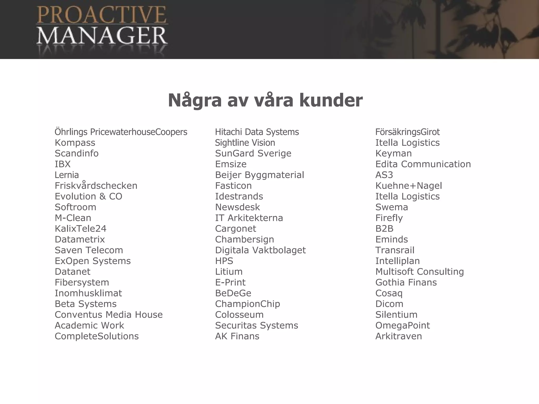 Proactive Manager Presentation | PPT | Business | Business and Finance