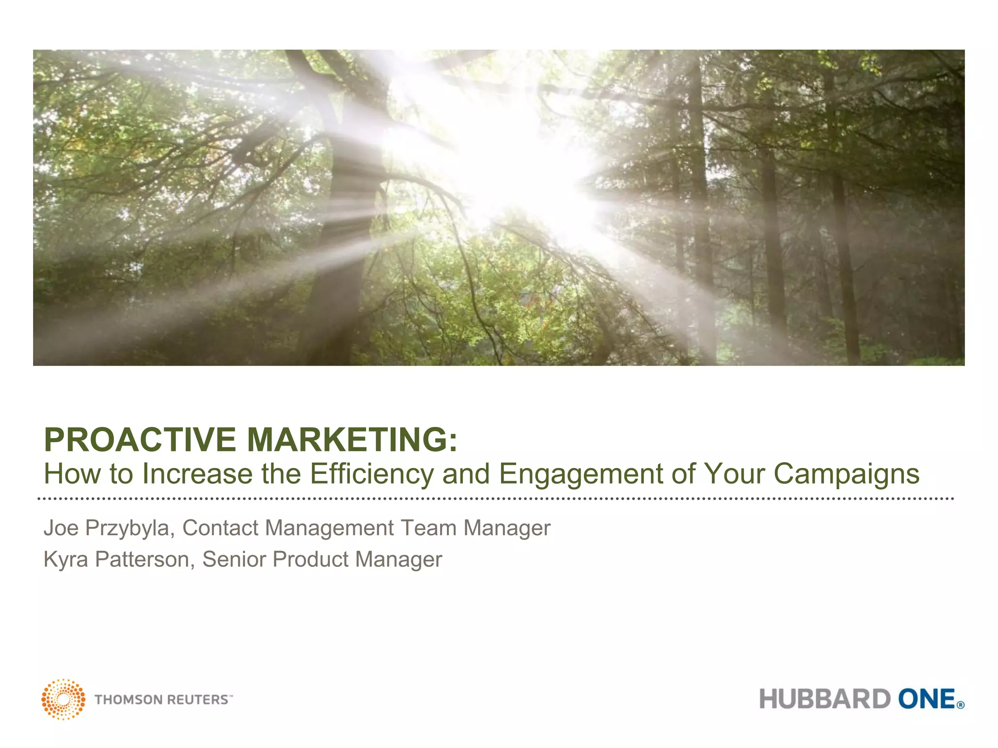 Proactive Marketing: How to Increase the Efficiency and Engagement of ...