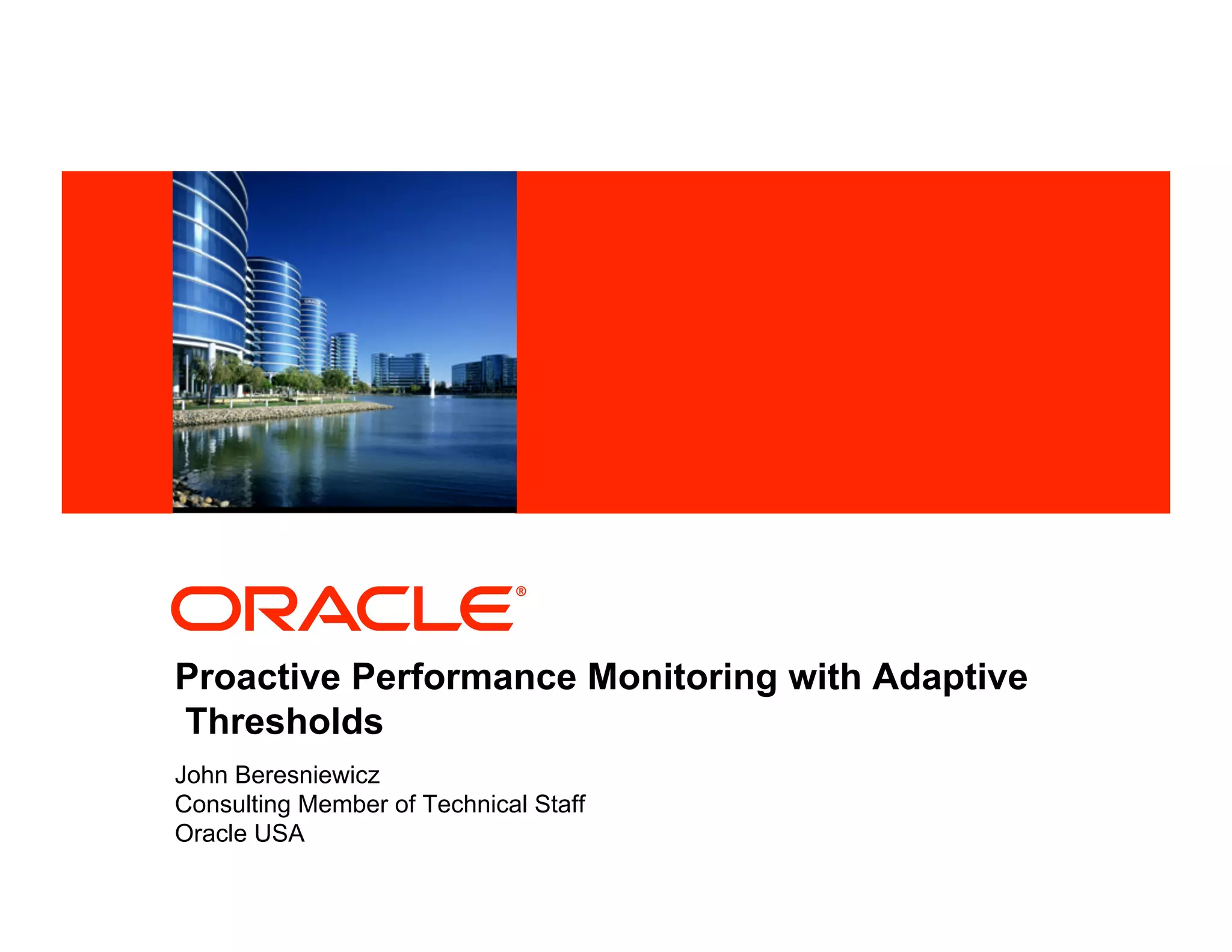 Proactive performance monitoring with adaptive thresholds | PPT
