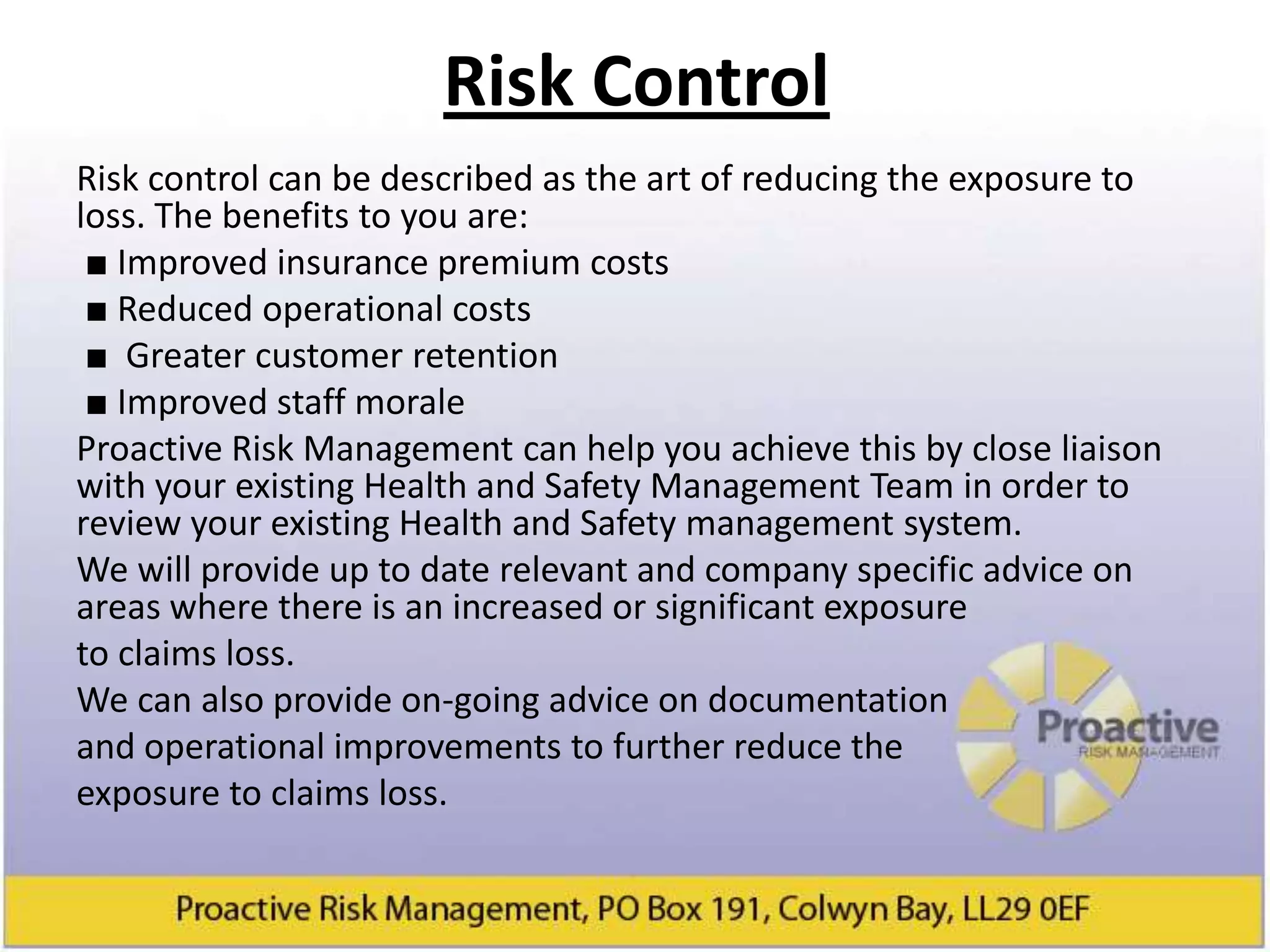 Proactive risk management presentation matt | PPTX