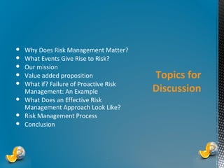 Proactive Risk Management: An Introduction to the Importance of ...