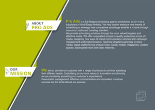Pro Ads Advertising Agency Company Profile - Tel: 0227324270 ...