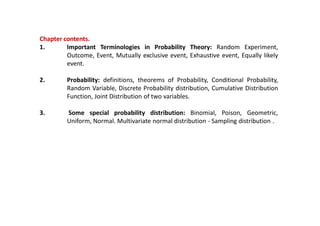Probability concepts for Data Analytics | PDF