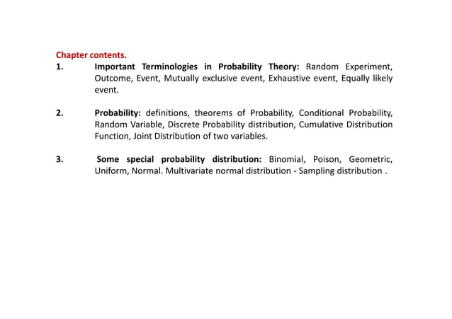 Probability concepts for Data Analytics | PDF