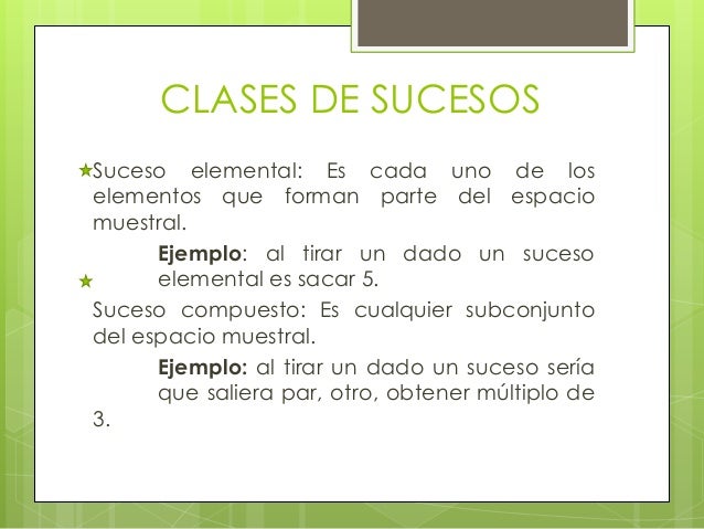 Clases de sucesos y diagrama de arbol