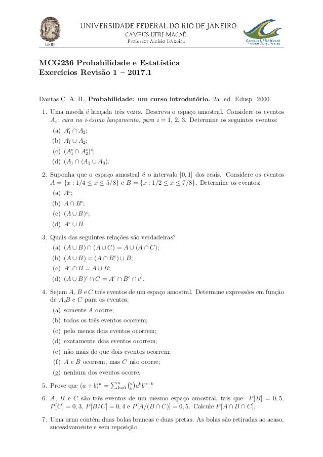Exercicios De Probabilidade