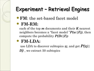 Probabilistic Models of Novel Document Rankings for Faceted Topic ...