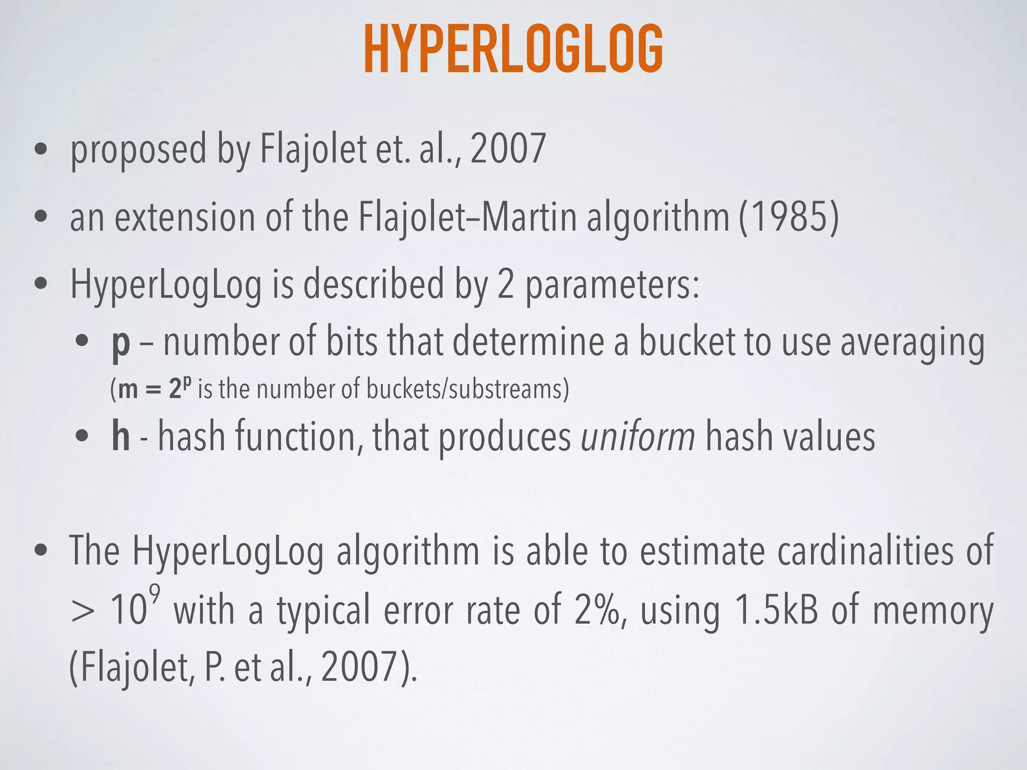 Probabilistic data structures. Part 2. Cardinality | PPT