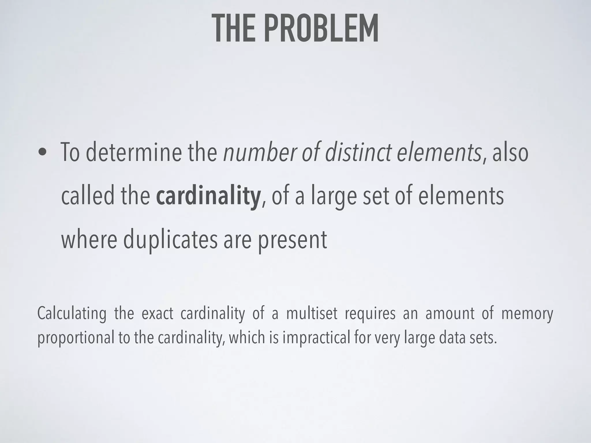Probabilistic data structures. Part 2. Cardinality | PPT