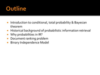 Probabilistic information retrieval models & systems | PPTX