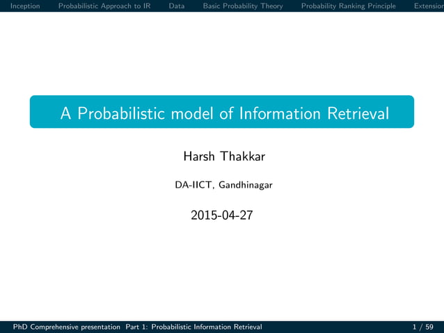 Probabilistic Information Retrieval | PDF | Search | Internet