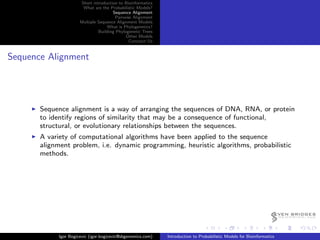 Introduction to Probabilistic Models for Bioinformatics | PDF
