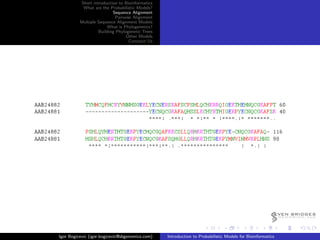 Introduction to Probabilistic Models for Bioinformatics | PDF