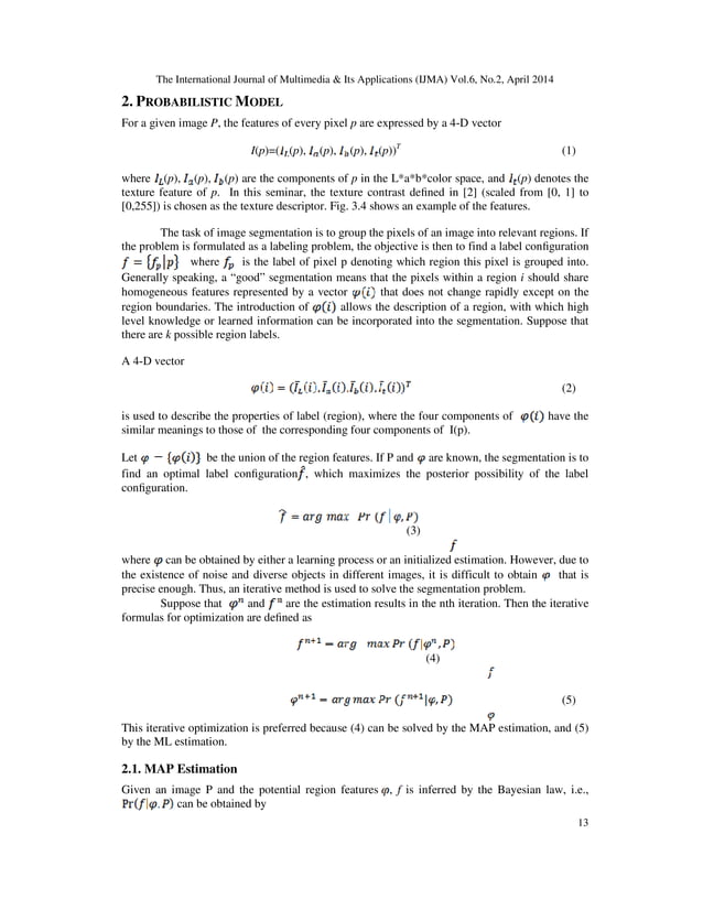 Probabilistic model based image segmentation | PDF