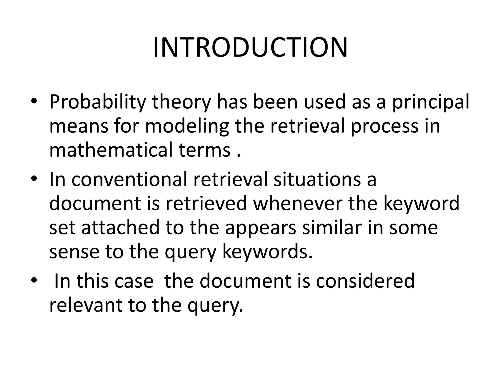 Probabilistic retrieval model | PPTX