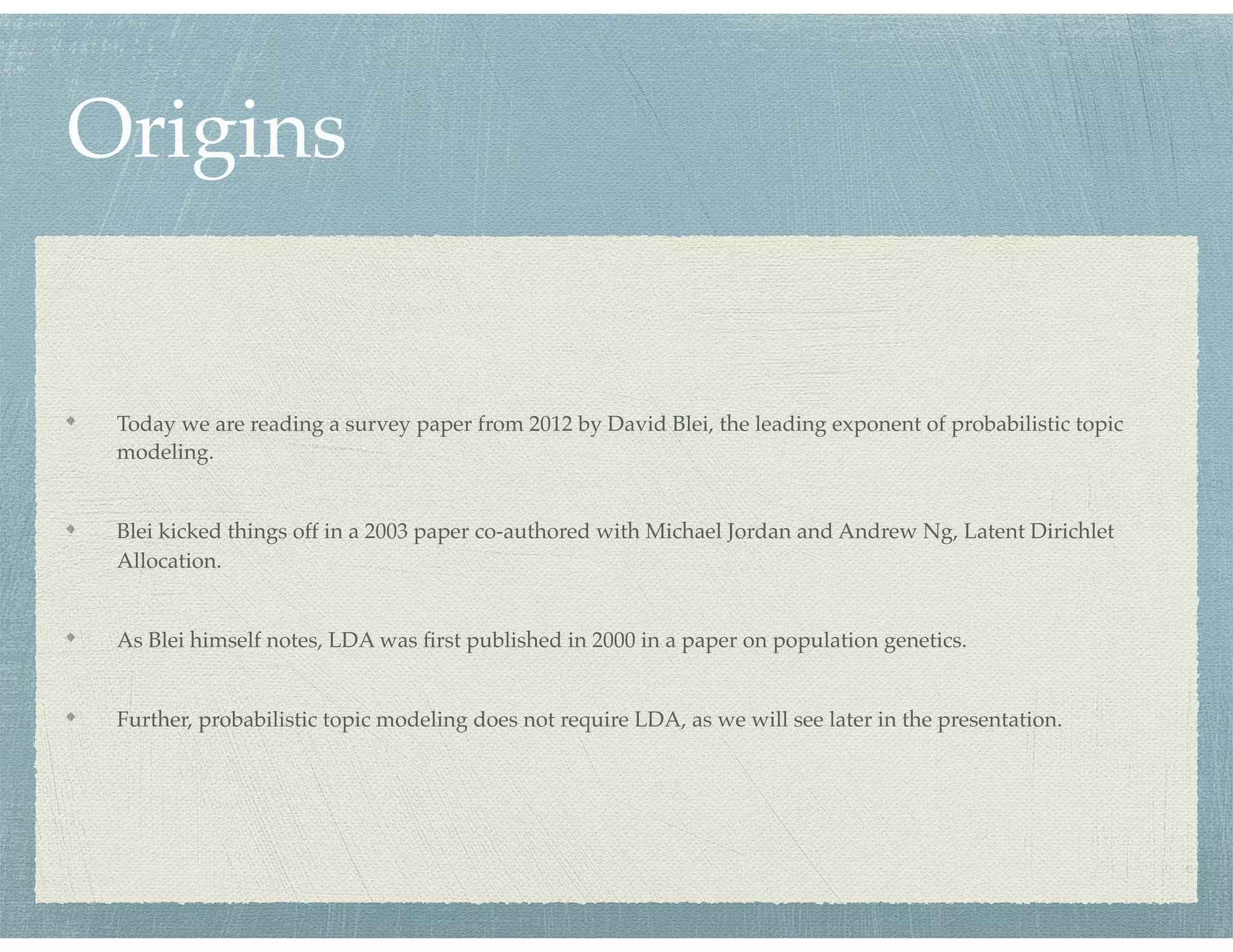 Probabilistic Topic Models | PPT