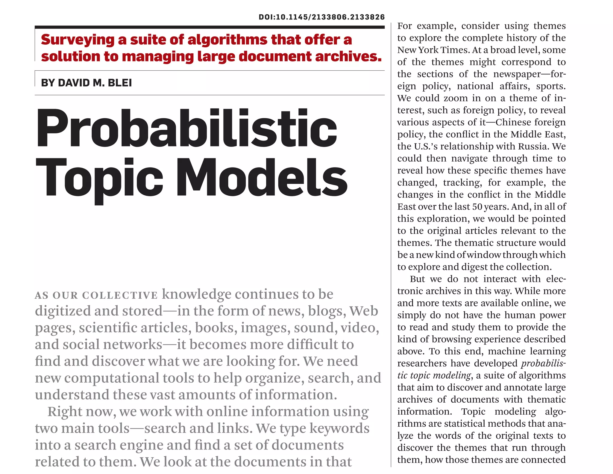 Probabilistic Topic Models | PPT