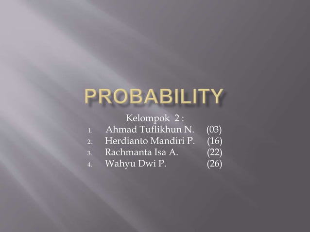 Probability Learning | PPT