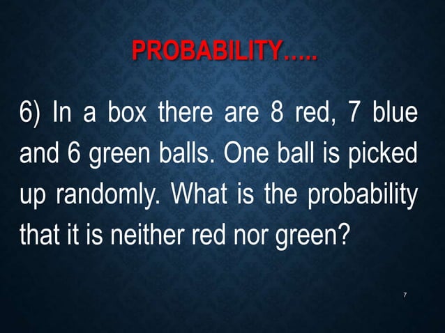 Probability.....................ppt