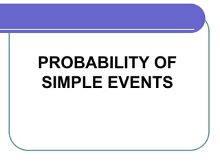 probability of simple events and its definition | PPT