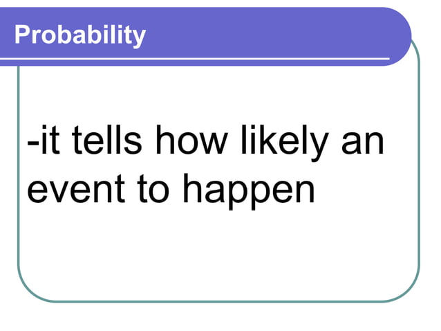 probability of simple events and its definition | PPT