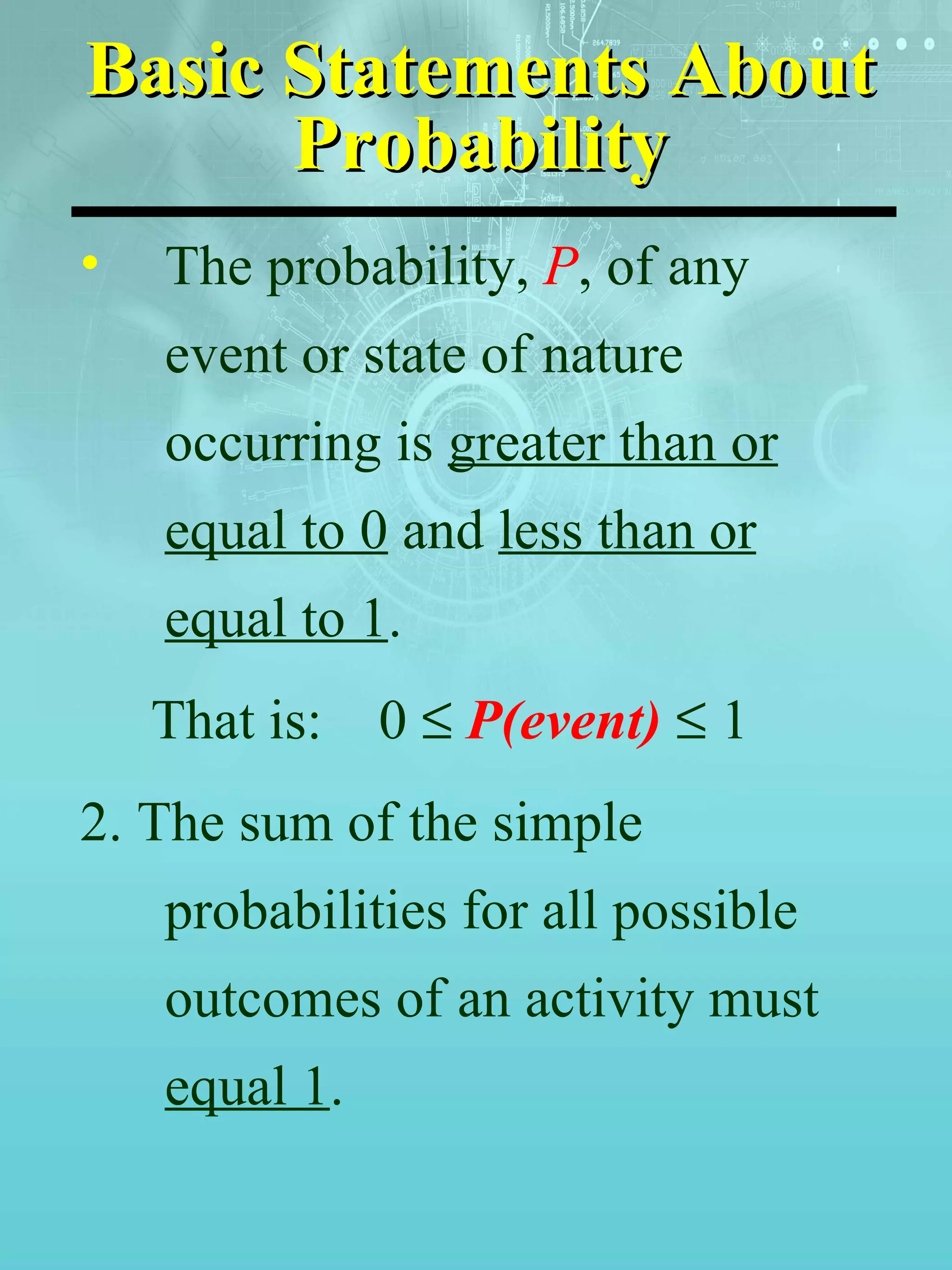 Probability Concepts Applications | PPT