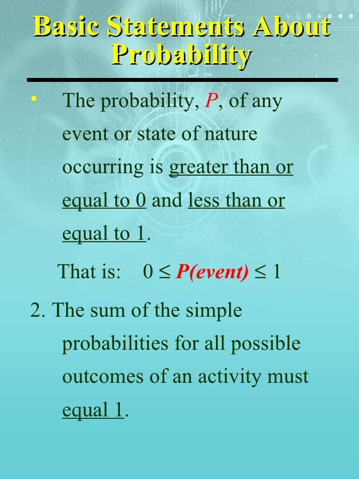 Probability Concepts Applications