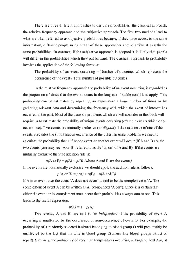 Probability decision making | PDF | Physics | Science