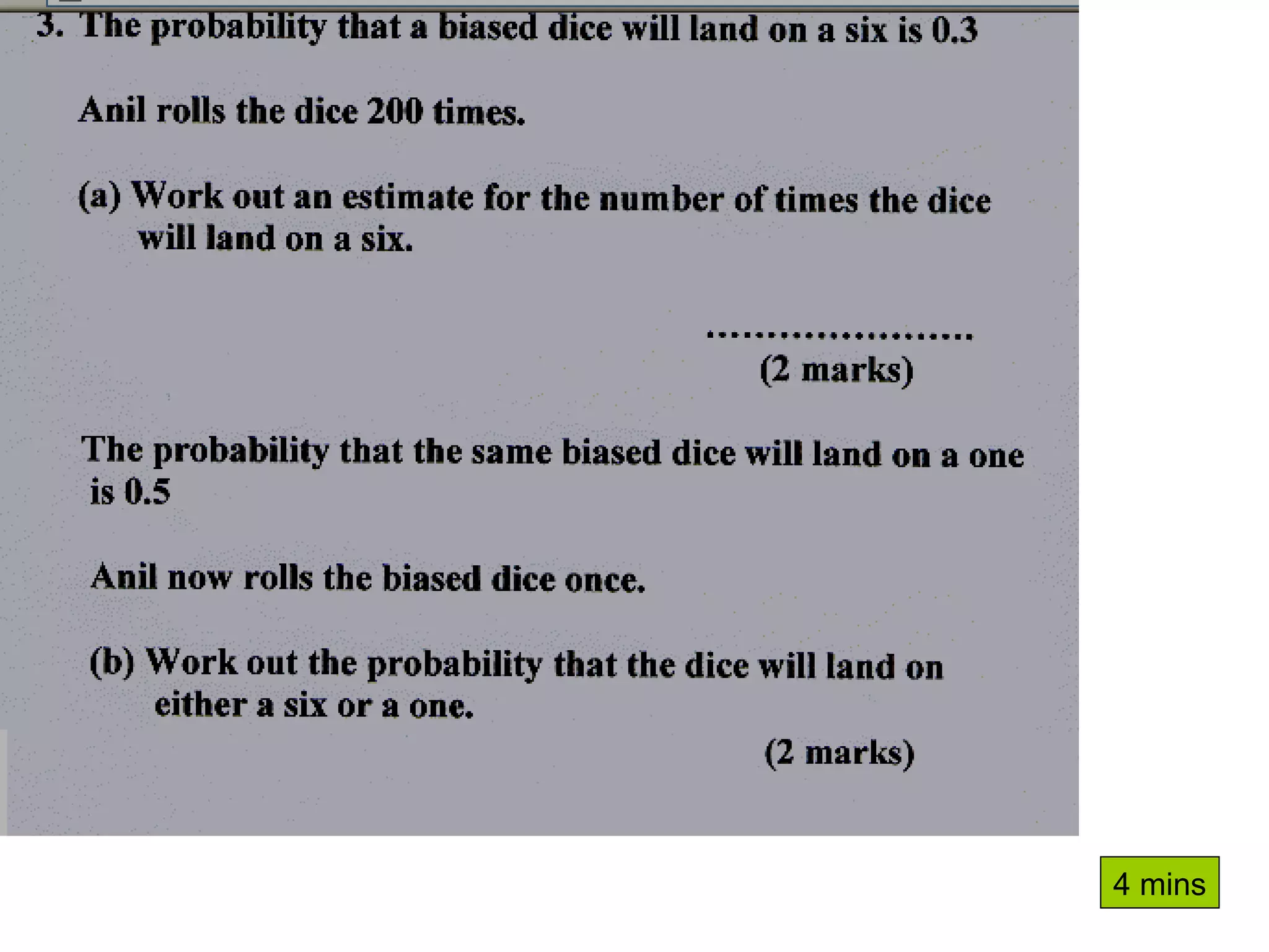 Probability Exam Questions | PPT