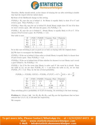 Probability Homework Help | PDF