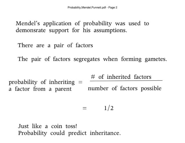 Probability, Mendel and Punnett Square | PDF